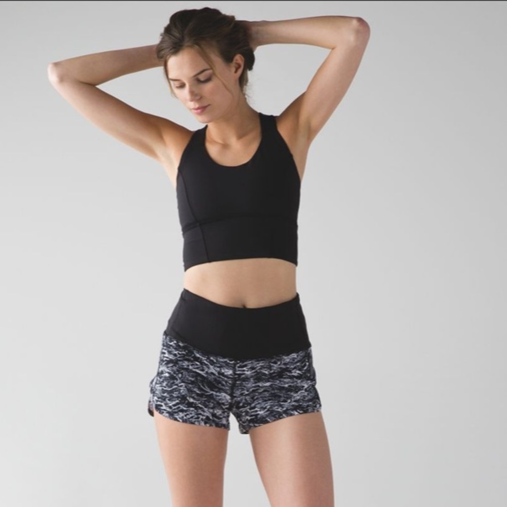 Lululemon Speed Short High Rise Nami Wave Black & Whi… - Gem